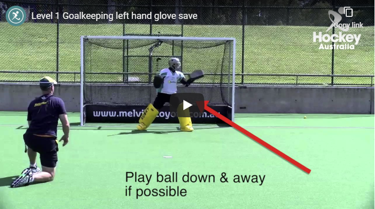 Goalie tutorial - left hand glove save - Greensborough Hockey Club